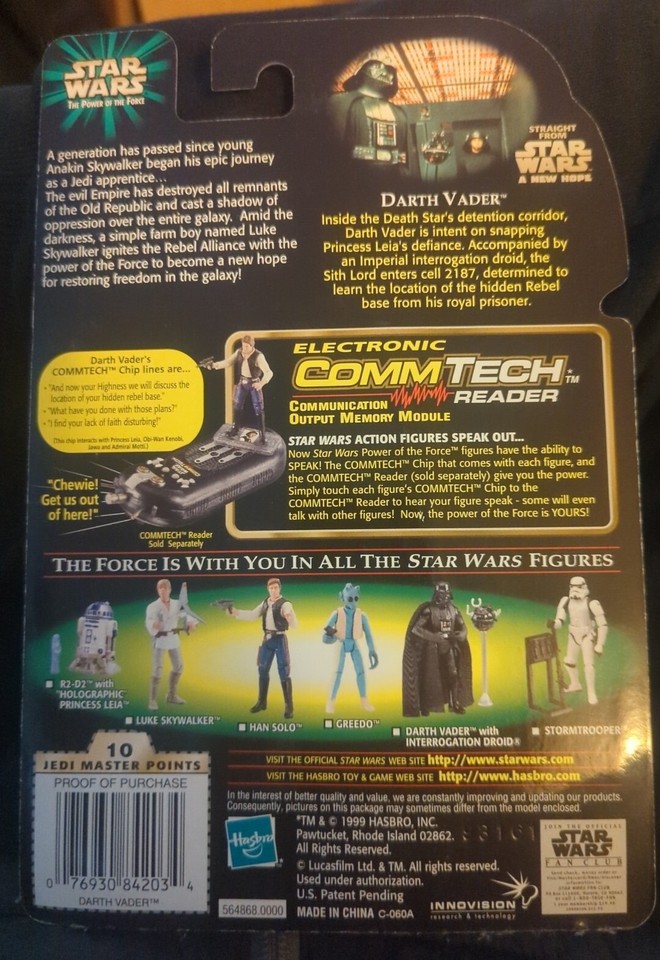 Star Wars Power of the Force DARTH VADER Action Figure Commtech 1999 in ...