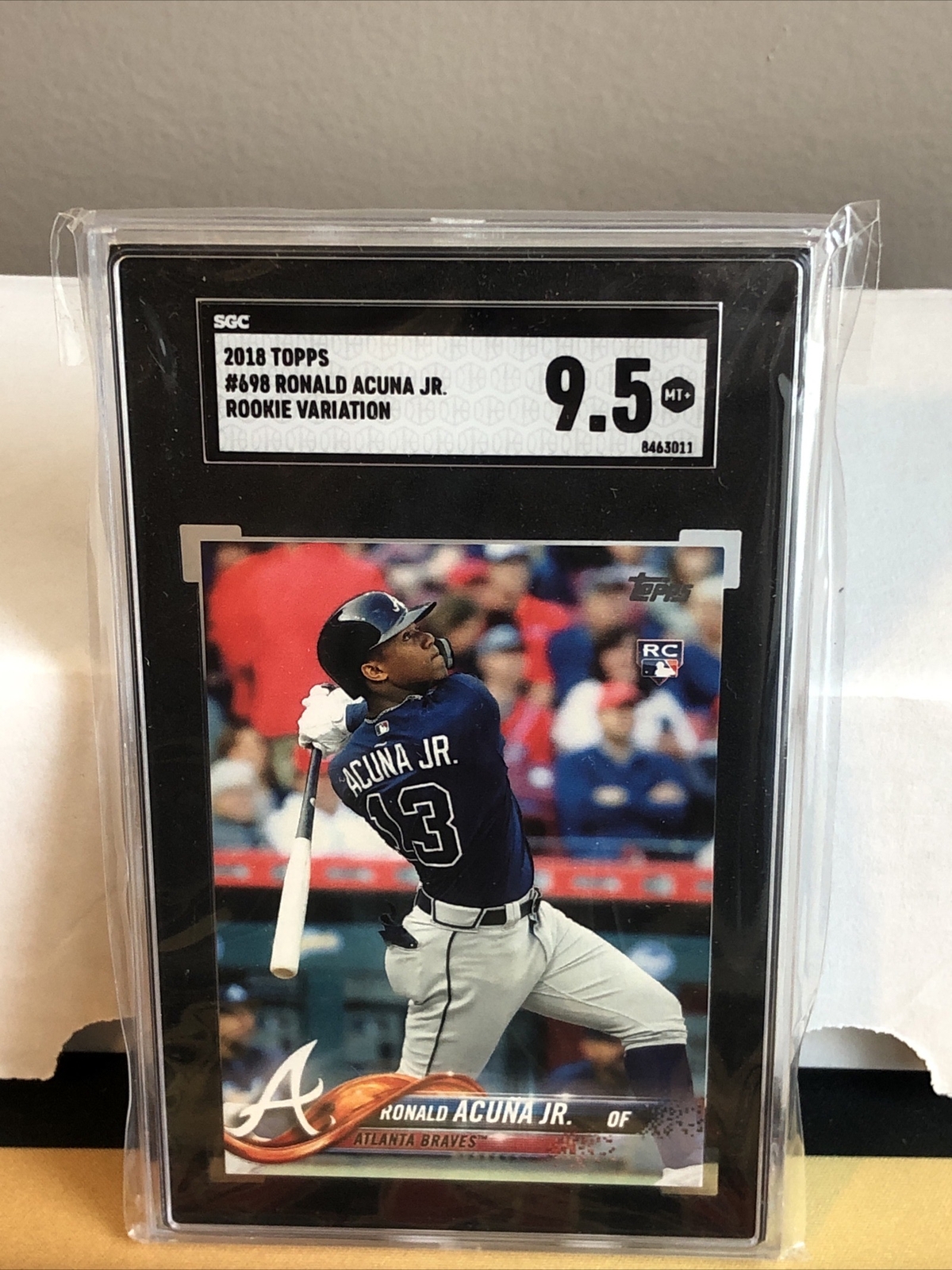 2018 Topps #698 Ronald Acuna Bat Down Rookie Variation SGC 9.5 Mint+ ...
