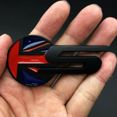 3D Metal Black S Union Jack UK Flag Emblem Car Rear Badge Decal Sticker ...