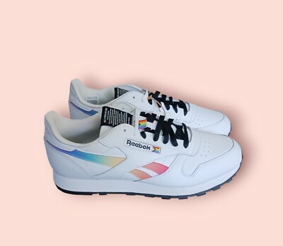 Reebok Classic Pride Low Mens Leather Shoes White/Rainbow/Black GW0263 ...
