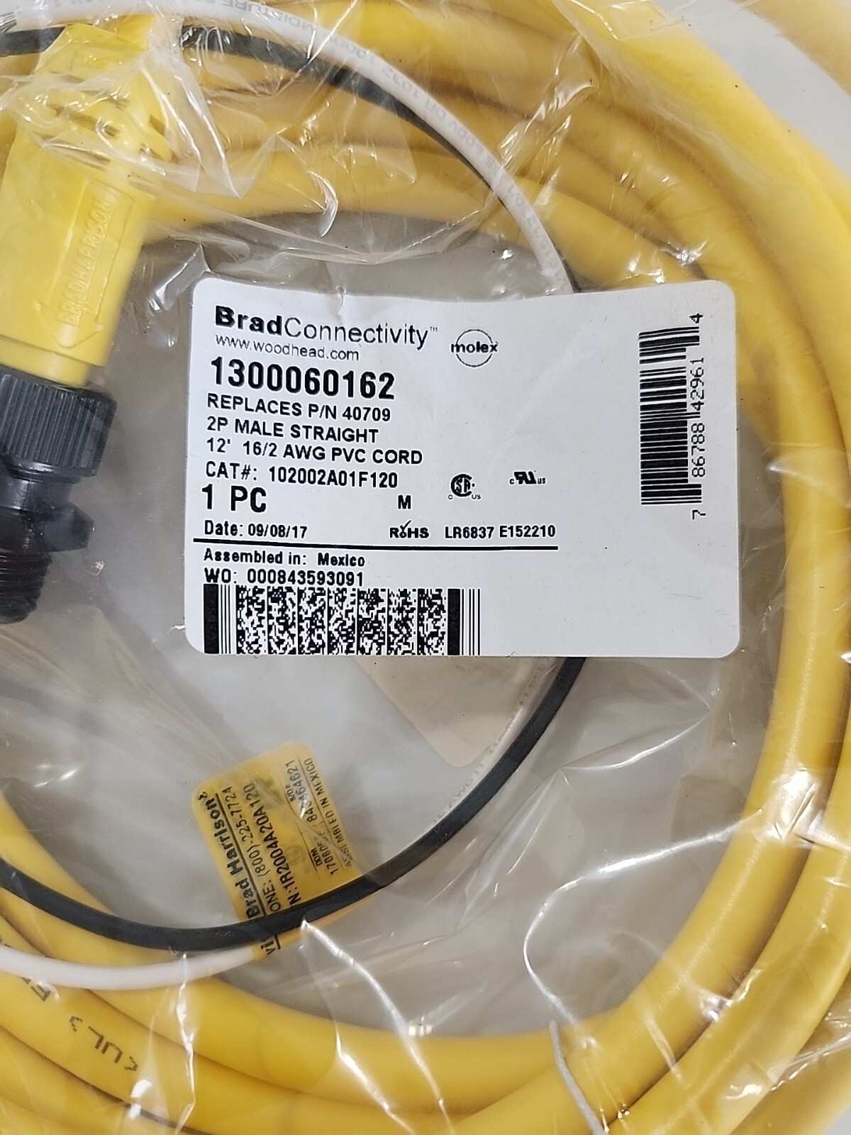 *NEW* Brad Connectivity 1300060096 & 1300060162 Sensor Cables 2P 12 ...