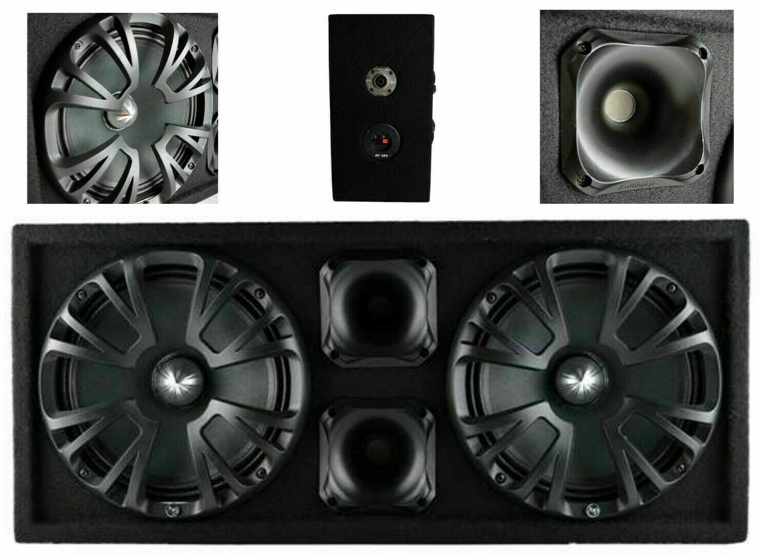 Chuchero 10" Midrange Speaker Box 2 Horn Drivers Audiopipe Loud APHD ...