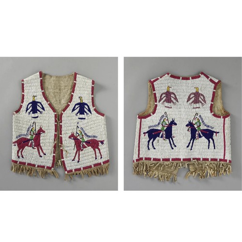 Old American Style Handmade Sioux Horses Beaded Powwow Regalia Vest ...