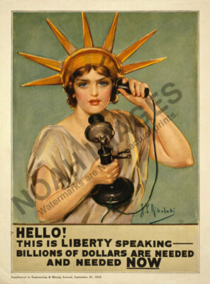 Hello Th is Liberty Speaking vintage WW poster 12x16 | eBay