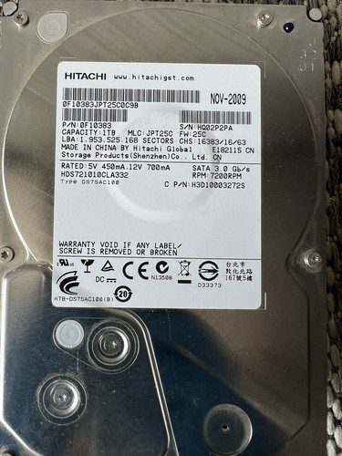 Hitachi 2TB,Internal, 7200 RPM (HDS722020ALA330) Desktop Hard Disk ...