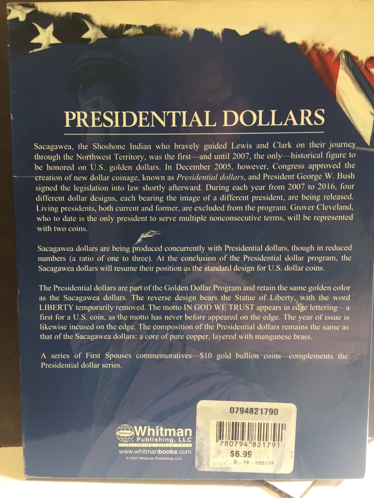 Presidential Dollars Collectors Folder-Whitman Publishing-44 Slots ...