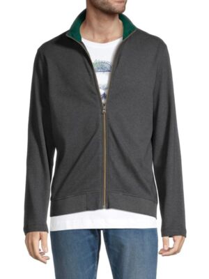 Robert Graham Sweater Full Zip Cotton Classic Fit Gray Men's XL X-Large ...