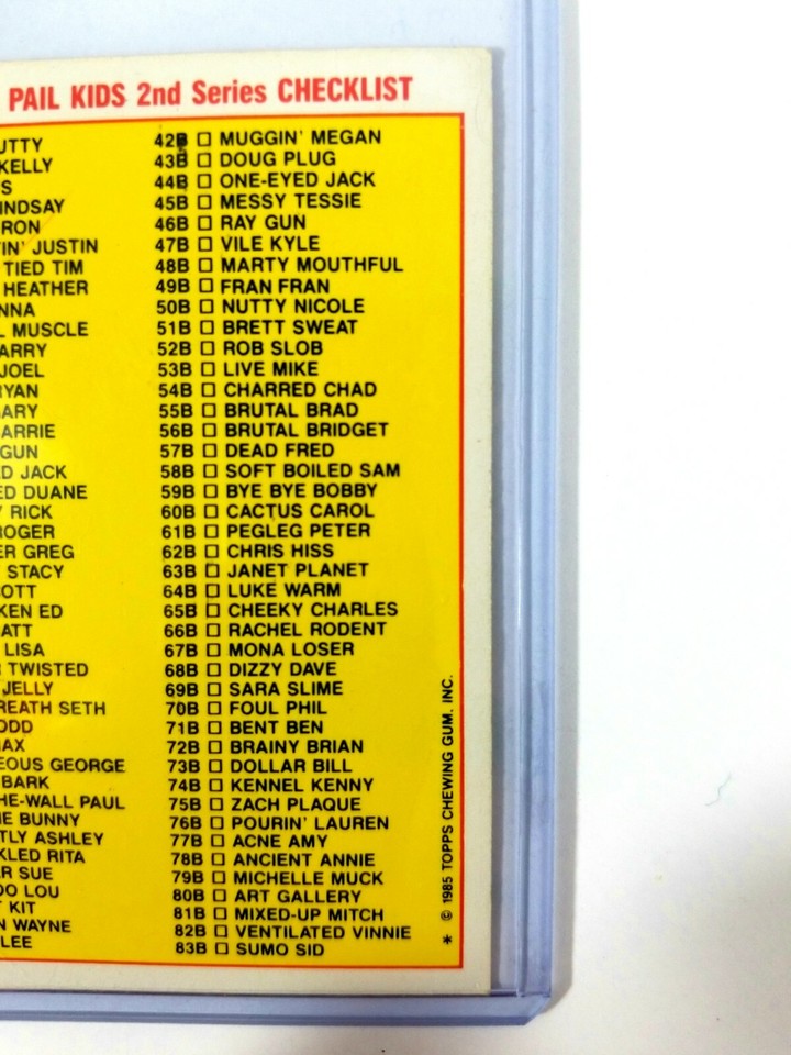 1985 Garbage Pail Kids GPK OS2 47a Disgustin’ Justin CL Glossy | eBay