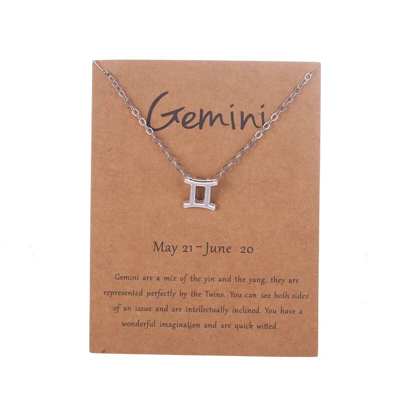 925 Sterling Silver 12 Zodiac Constellations Horoscope Pendant Necklace ...