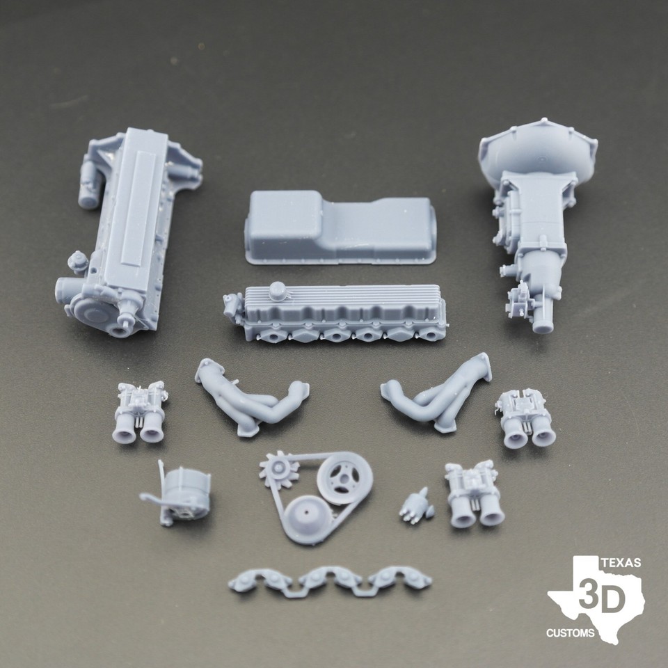 GM Inline 6 Turbo Thrift Weber DCOE model engine resin 3D printed 1:24 ...
