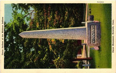Vintage Postcard- UNCAS MONUMENT, NORWICH, CT. | eBay