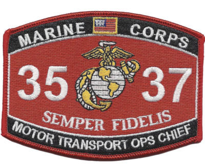 4.5" MARINE CORPS MOS 3537 MOTOR TRANSPORT OPS CHIEF EMBROIDERED PATCH ...