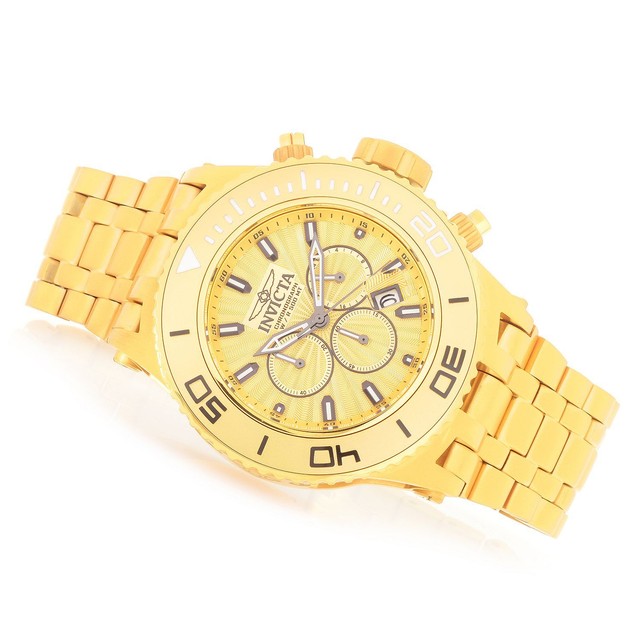 Invicta 23935 Subaqua Quartz Chronograph Men 52mm Stainless Gold Tone ...
