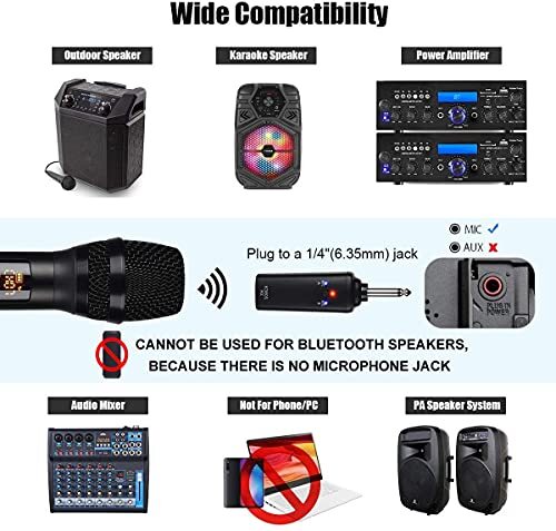 Wireless Microphone K380s Dual Cordless Metal Dynamic Mic System With ...