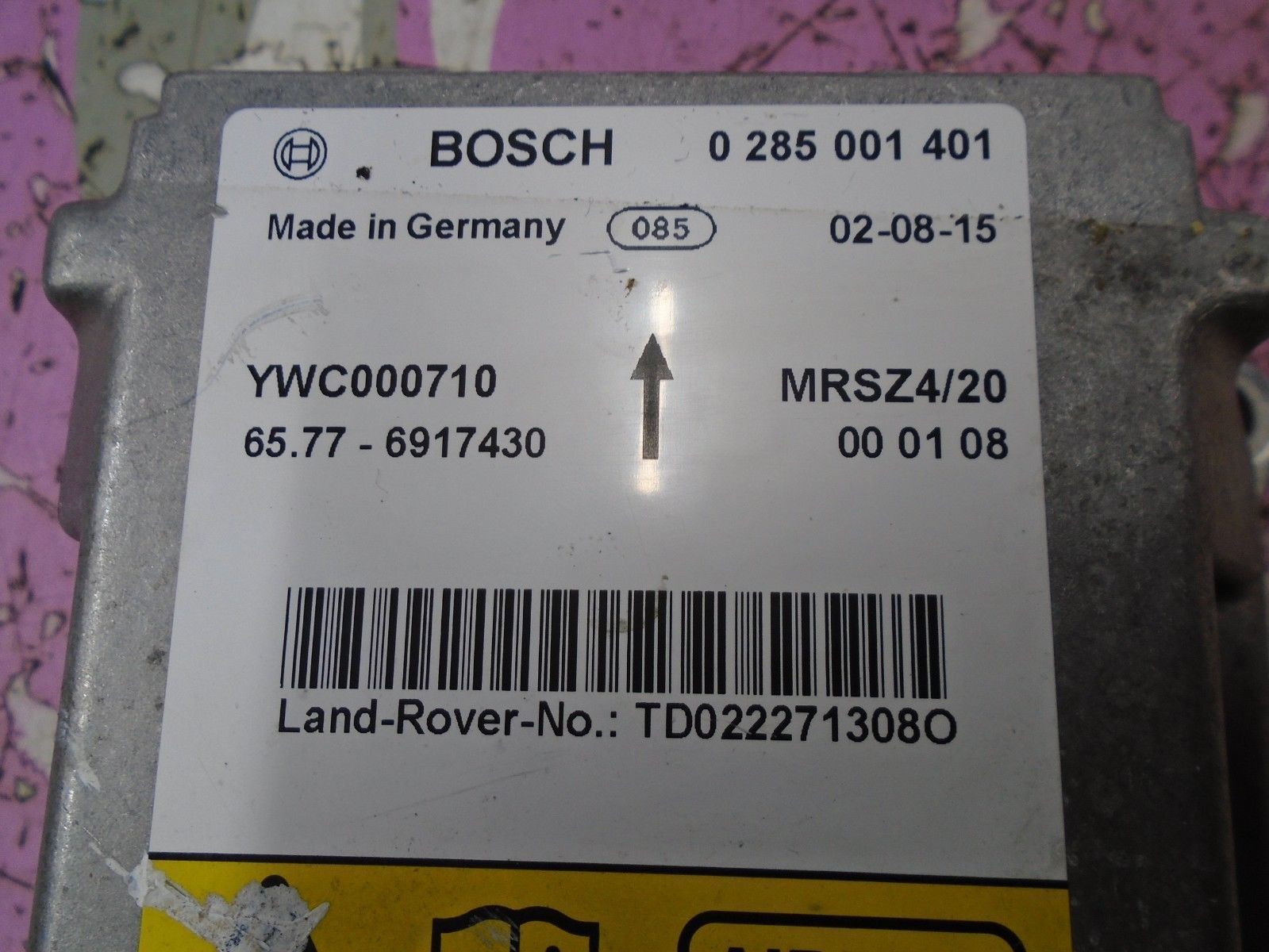 2002 RANGE ROVER VOGUE L322 3.0 TDV6 AIR BAG RESTRAINT CONTROL MODULE ...