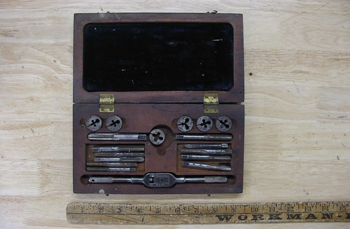 Antique Wells Bros. Tap & Die W/Wood Case,W/Many Substitutions,L@@K ...