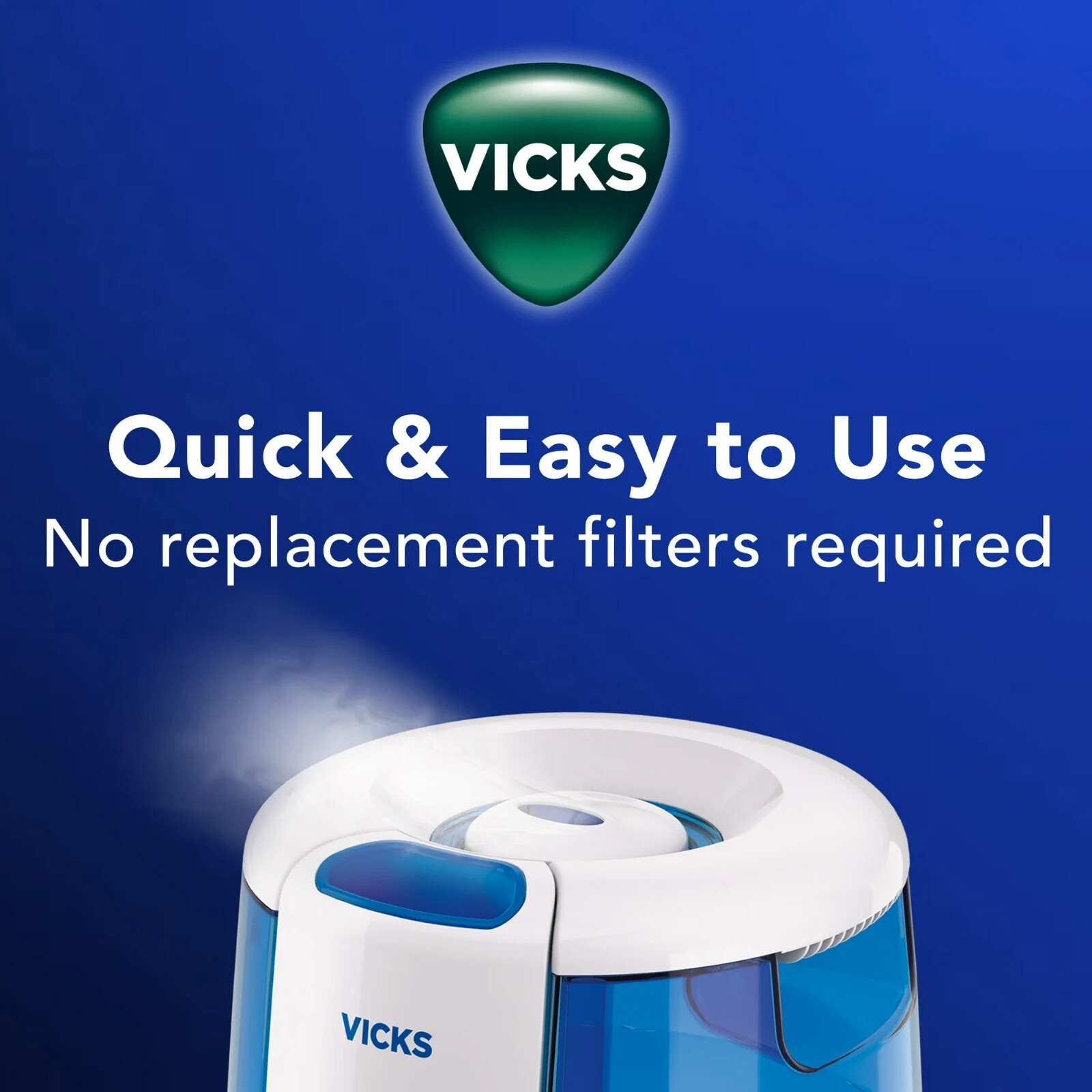 Vicks VUL600 CoolRelief Filter Free Cool Mist Humidifier, White Blue | eBay
