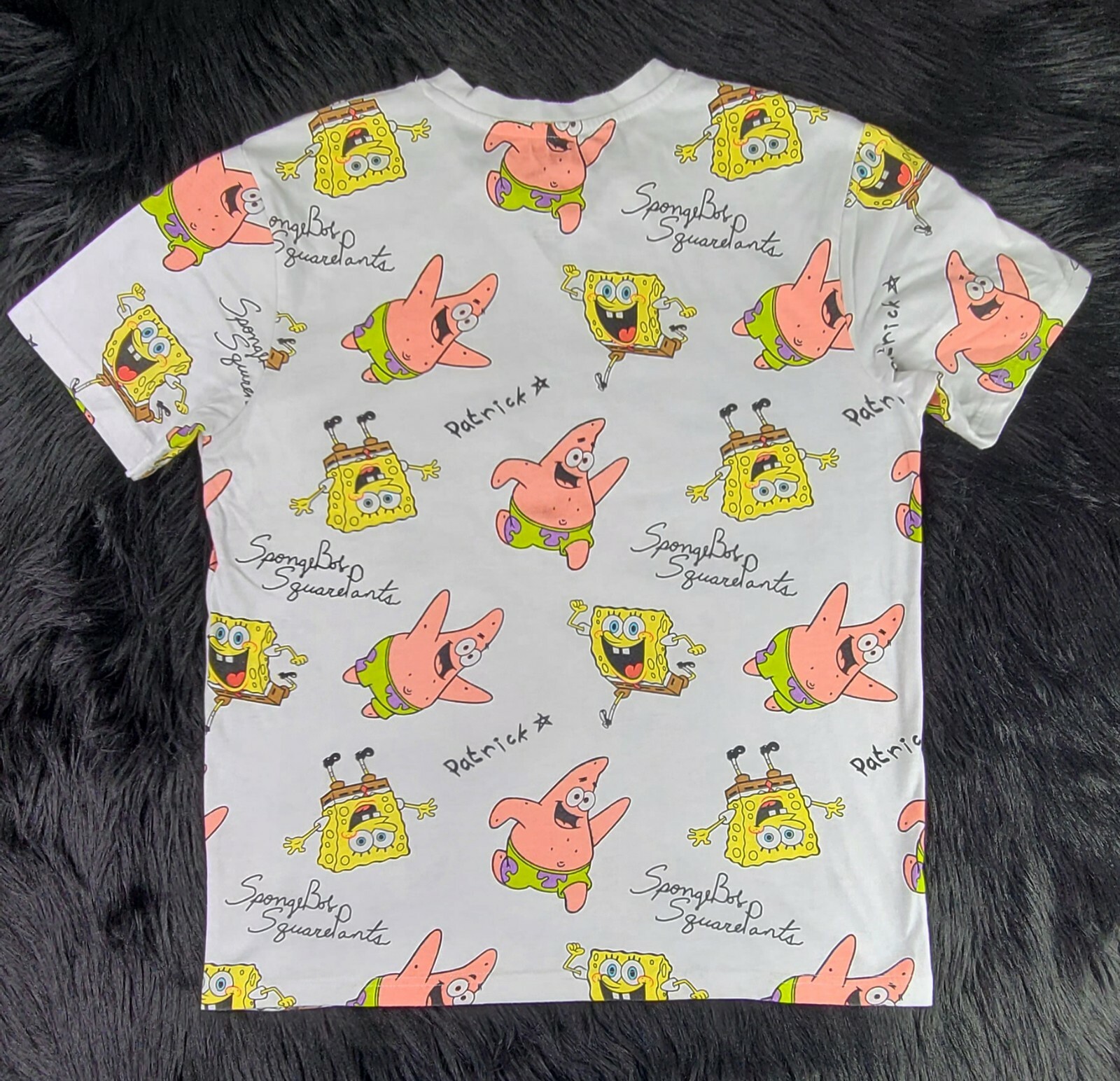 Nickelodeon SpongeBob All Over Print White Size Medium T-Shirt M ...