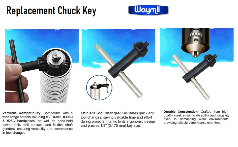 Chuck Key Jacobs Foredom Style key Replacement for #30 handpiece ...