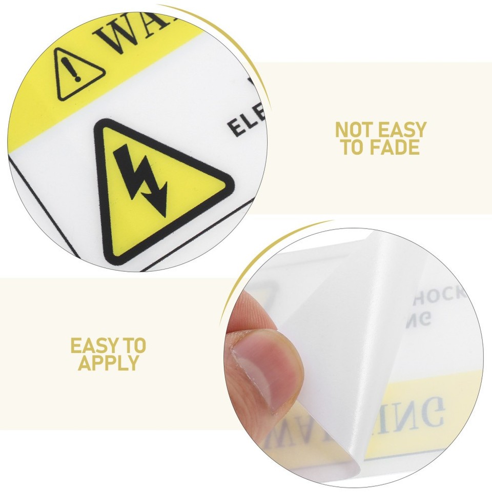 10 Pcs Warning Sign Electric Shocks Sticker for Caution Electrical ...