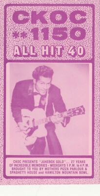 1983 CKOC 1150 ALL HIT 40 MUSIC CHART WITH CHUCK BERRY | eBay