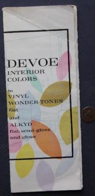 1961 New York City & Louisville Kentucky Devoe Alkyd house paint sample ...