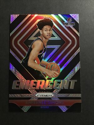 2018-19 Prizm EMERGENT SILVER #24 Anferenee Simons RC ROOKIE - NM-MINT ...