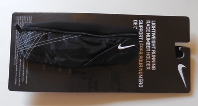 Nike Lightweight Run Waist Race Number Holder Adult Unisex Black/Silver ...