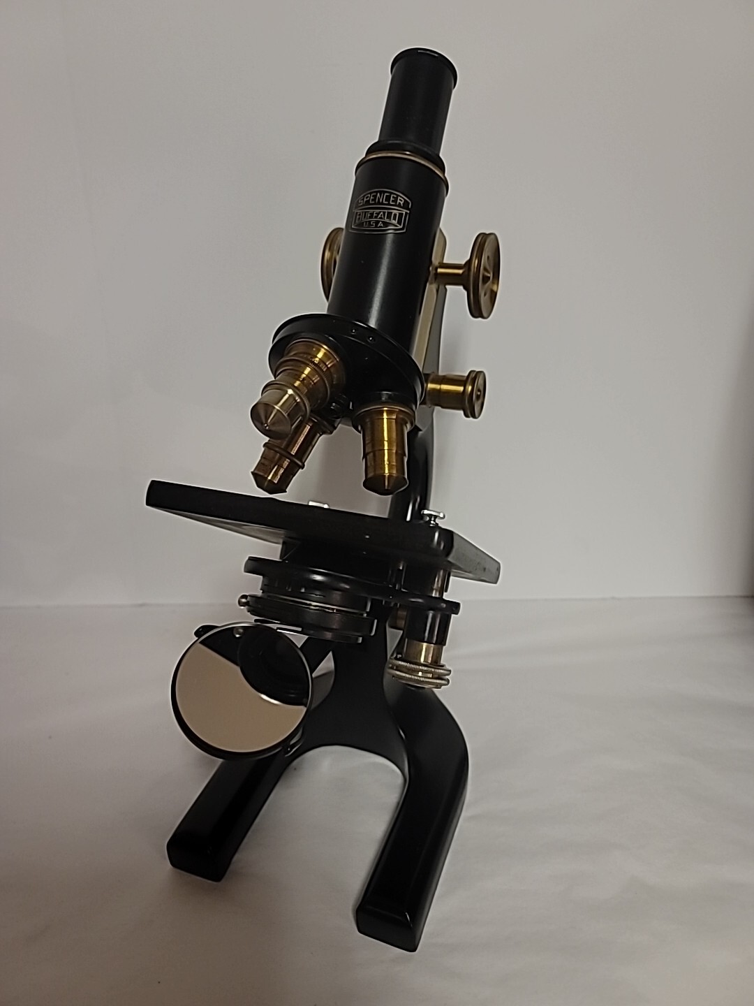 RARE Early Antique SPENCER BUFFALO Microscope with Case, Extra Lenses ...