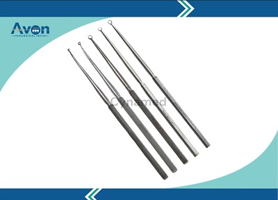 5 Pack Ear Buck Curettes, Blunt, Loop Tip, Curved -Ear Wax Removal ...