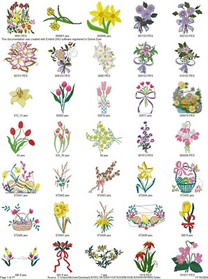 1200 PLUS SPRING COLLECTION EMBROIDERY MACHINE DESIGNS PES DST HUS JEF ...