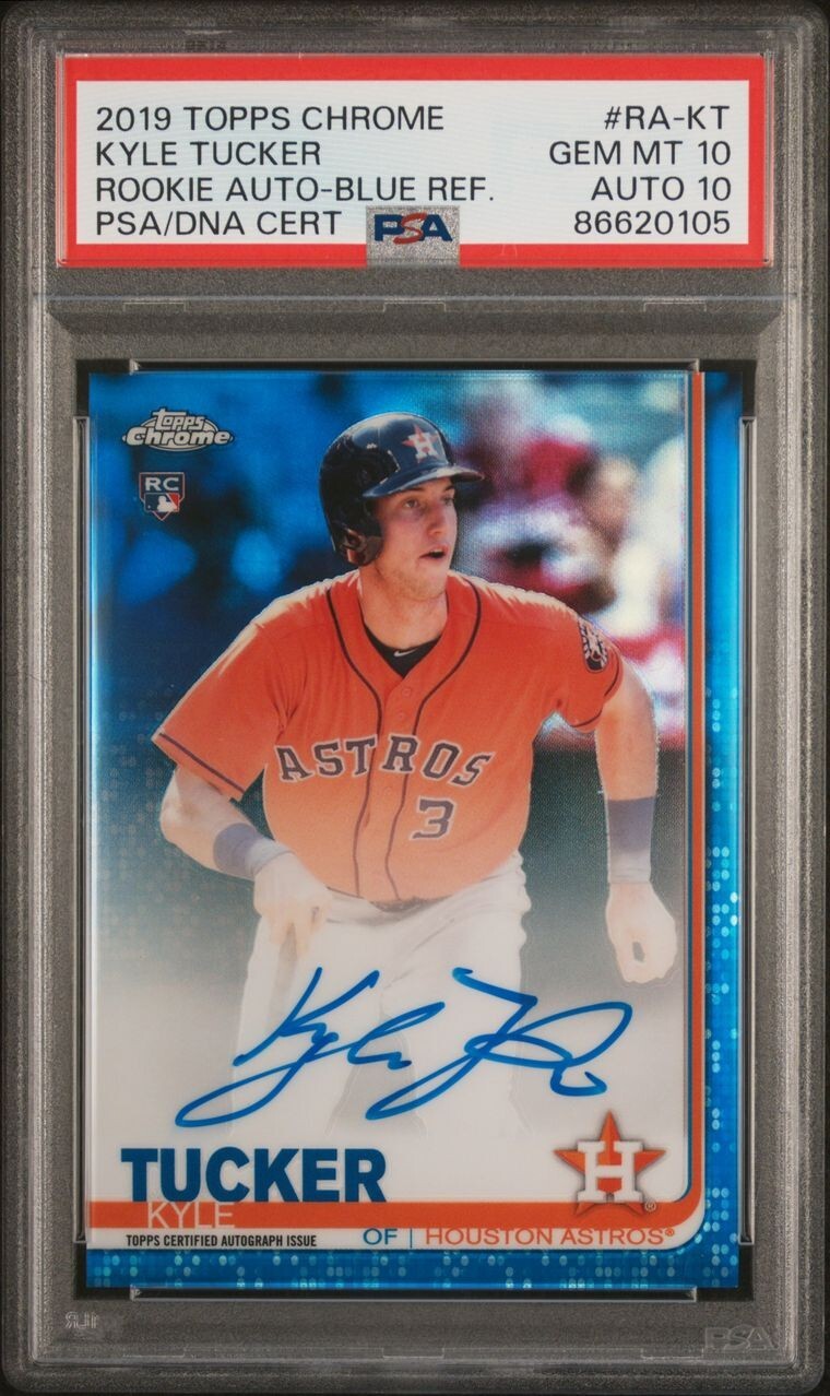 2019 Topps Chrome KYLE TUCKER Autograph Auto Blue /150 PSA DNA 10 ...