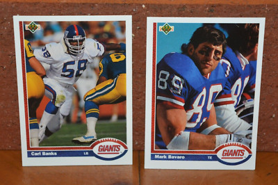 VINTAGE FOOTBALL CARDS BUY 1 GET 1 FREE N.Y. GIANTS CARL BANKS & MARK ...