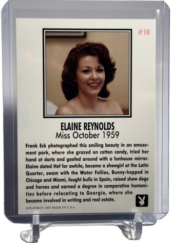 Elaine Reynolds 1997 Playboy Playmate Trading Card #18 W/Top Loader! | eBay