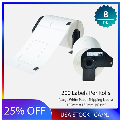 102mmx152mm 8 ROLLS Shipping Label 4"X6" Compatible Brother QL-1110NWB ...