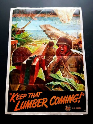 1943 WW2 USA AMERICA WAR LUMBER TIMBER ARMY SOLDIER GUN ATTACK ...