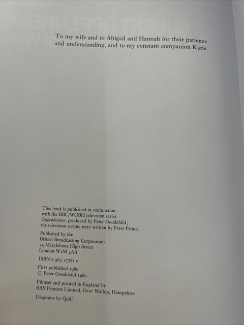 J. Robert Oppenheimer by Peter Goodchild (1980, Book, Illustrated) for ...