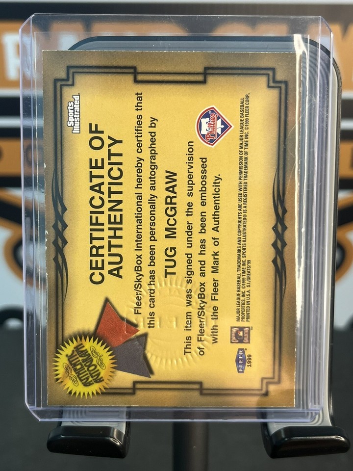 Tug McGraw 1999 Fleer Sports Illustrated Greats of the Game Autograph ...