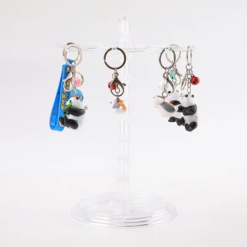 Rotating Rack Jewelry Keyring Display Hanger 2 Tier Revolving Stand ...