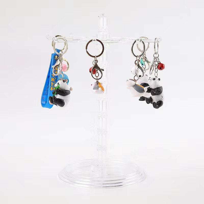 Rotating Rack Jewelry Keyring Display Hanger 2 Tier Revolving Stand ...