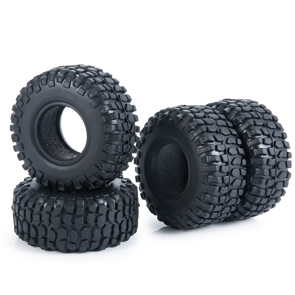 4PCS 1.0" Wheel Rims Tires for RC Axial 1/24 SCX24 Crawler Upgrade ...