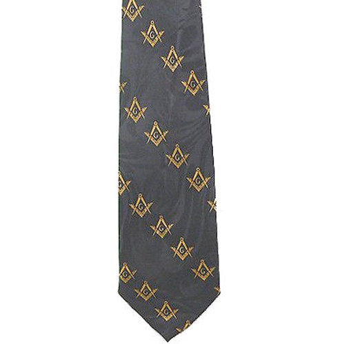 Freemason's Tie - Diagnonal Black and Yellow Polyester long Masonic ...