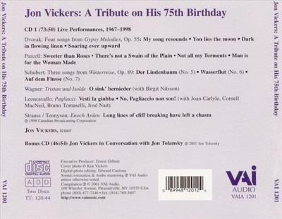 JON VICKERS JON VICKERS: A TRIBUTE ON HIS 75TH BIRTHDAY NEW CD 89948120124| eBay