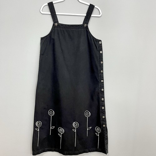 Original TY Wear Jumper Dress Sz 10P Black Embroidered Whimsical ...