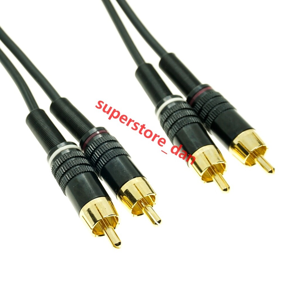 Dual RCA Cable 2 Male to 2 RCA Male Stereo Patch Audio Cable Enthusiast ...