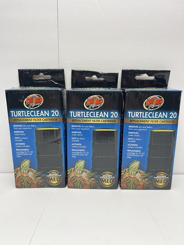 Lot of 3 Zoo Med Turtle Clean 20 TC-23 Replacement Filter Cartridges ...