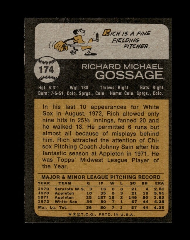 1973 Topps Set-Break #174 Goose Gossage NR-MINT *GMCARDS* | eBay