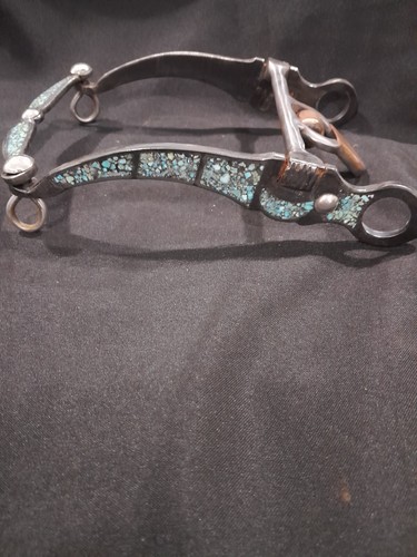 Handmade Bit Turquoise Inlay Silver Buttons Nevada Cheek | eBay