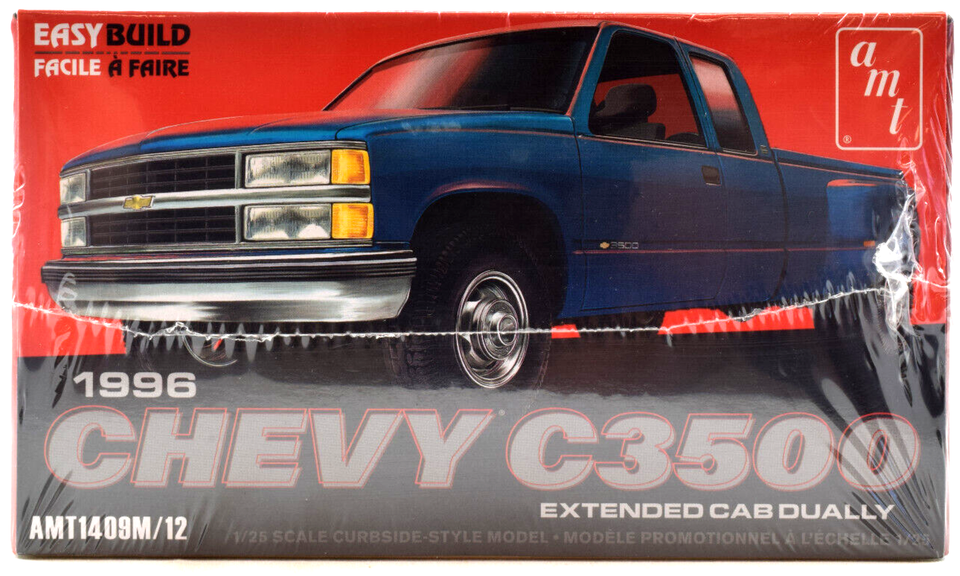 AMT 1996 Chevy C3500 Extened Cab Dually Pickup Truck 1:25 Plastic Model ...