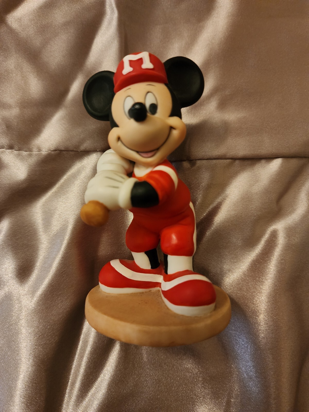 Vintage Mickey Mouse Baseball Player Figurine made of Bisque Porcelain ...